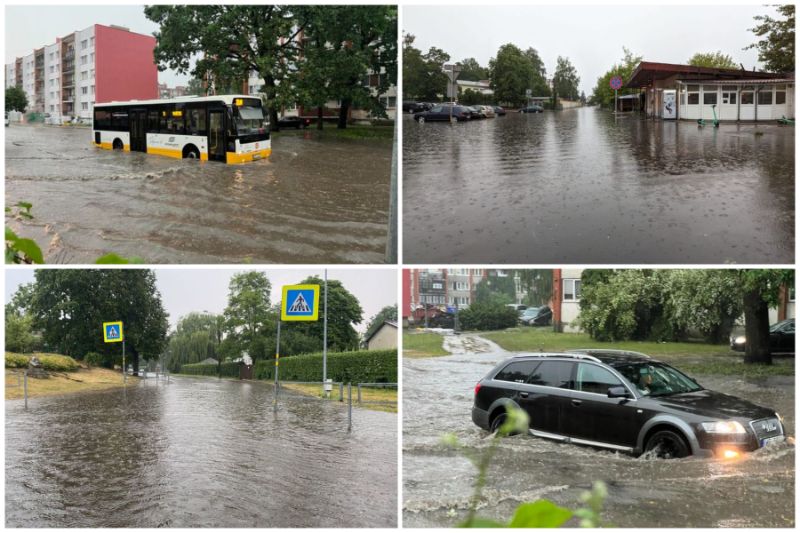 FOTO. VIDEO. Kad lietus mazliet par daudz.. Jelgavā applūdušas ielas un ...