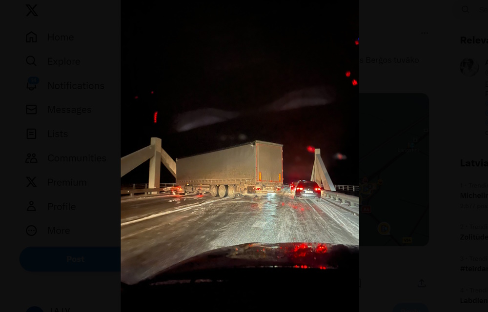 “Apsveicu ar pirmo sniegu!” Uz Tallinas šosejas tilta notikusi avārija ...