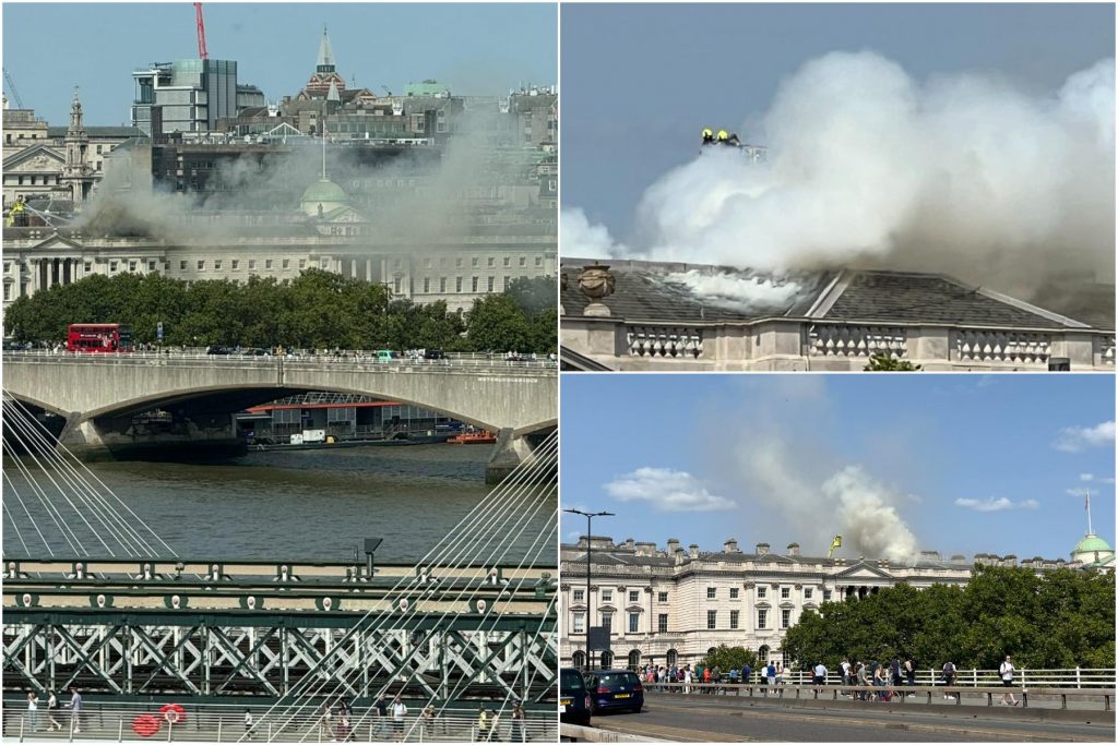 VIDEO. Londonā vēsturiskajā Somerseta namā izcēlies ugunsgrēks – virs ...