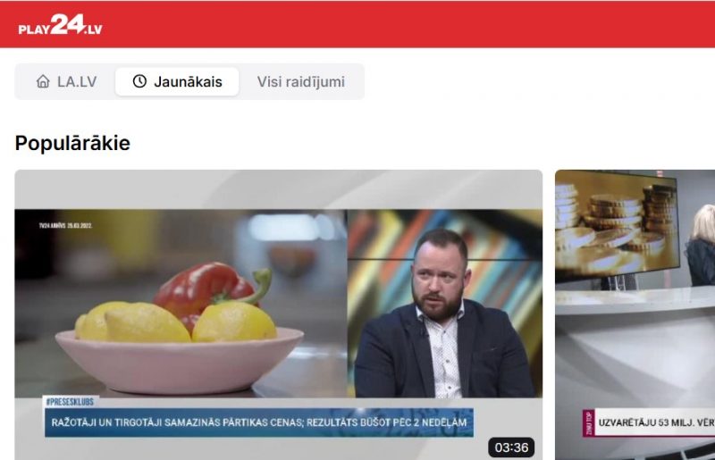 Portālā LA.LV pilnveidota video sadaļa, kurā skatāms TV24 saturs | LA.LV